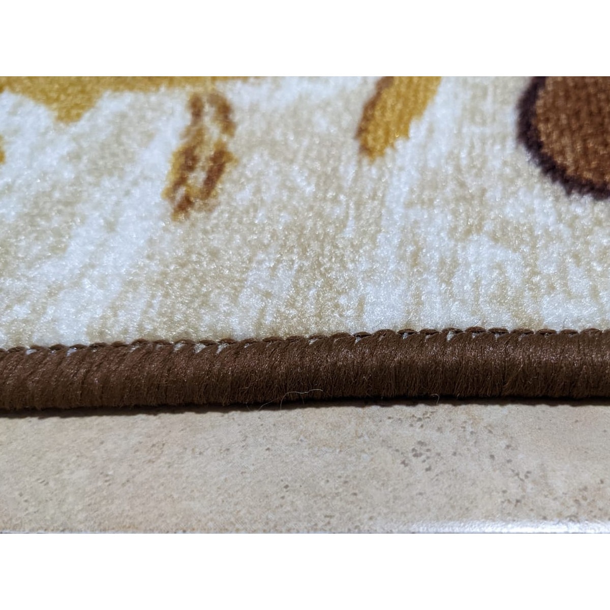 Traversa Antiderapanta cu Flori, Maro cu Bej, Suport Cauciuc, 100 x 200 ...