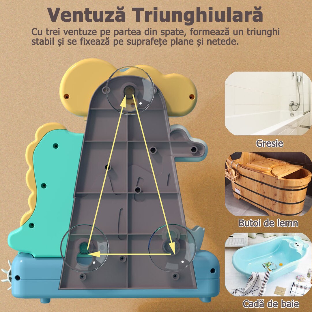 Jucarie de baie Baby Dinozaur, BYONDSELF®, 6 luni+, Multicolor - eMAG.ro