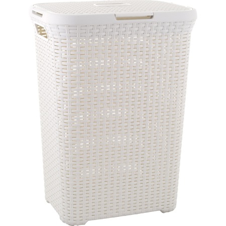 Cos de rufe Curver Imitatie Ratan, 60 L, Plastic, Bej deschis - eMAG.ro