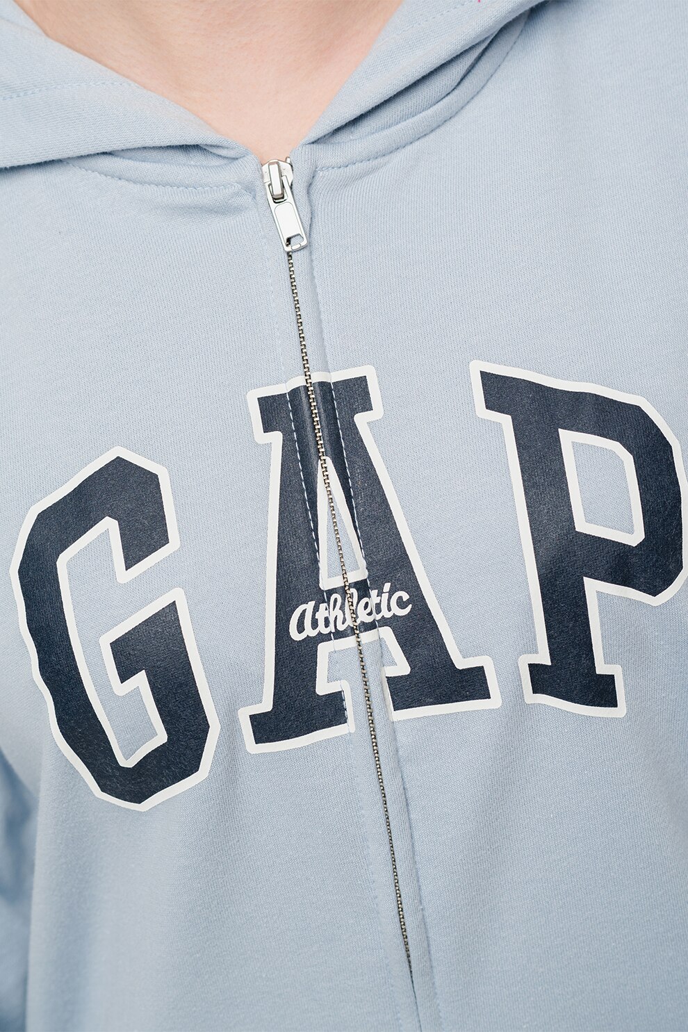 GAP, Худи с цип и лого, Бял, Лавандула, Тъмносин, M - eMAG.bg