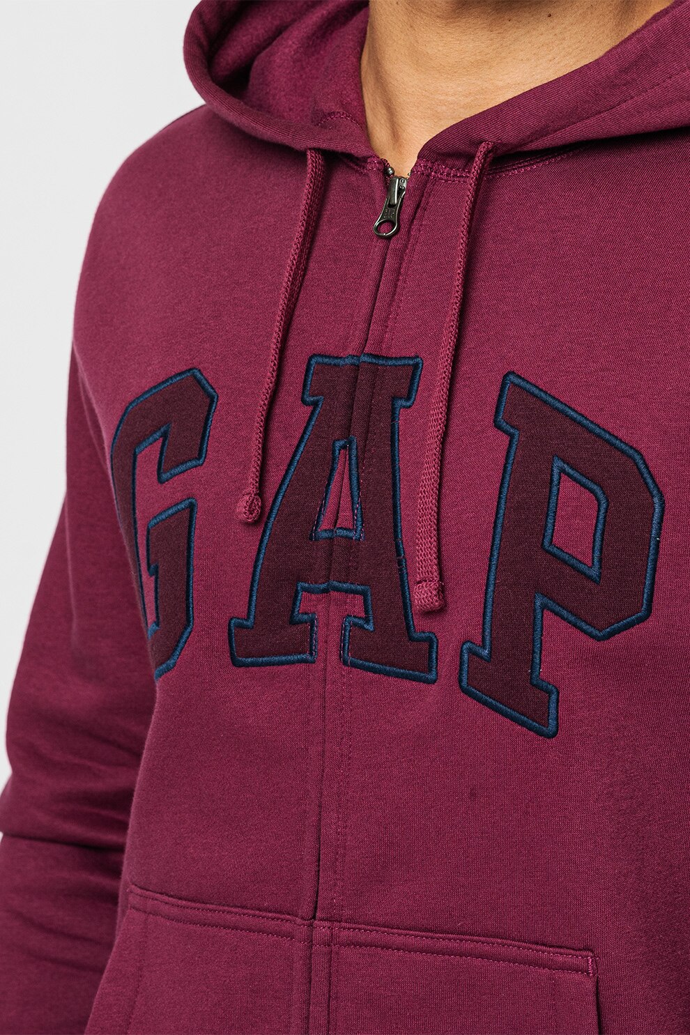 GAP, Худи с цип и лого, Бордо, M - eMAG.bg