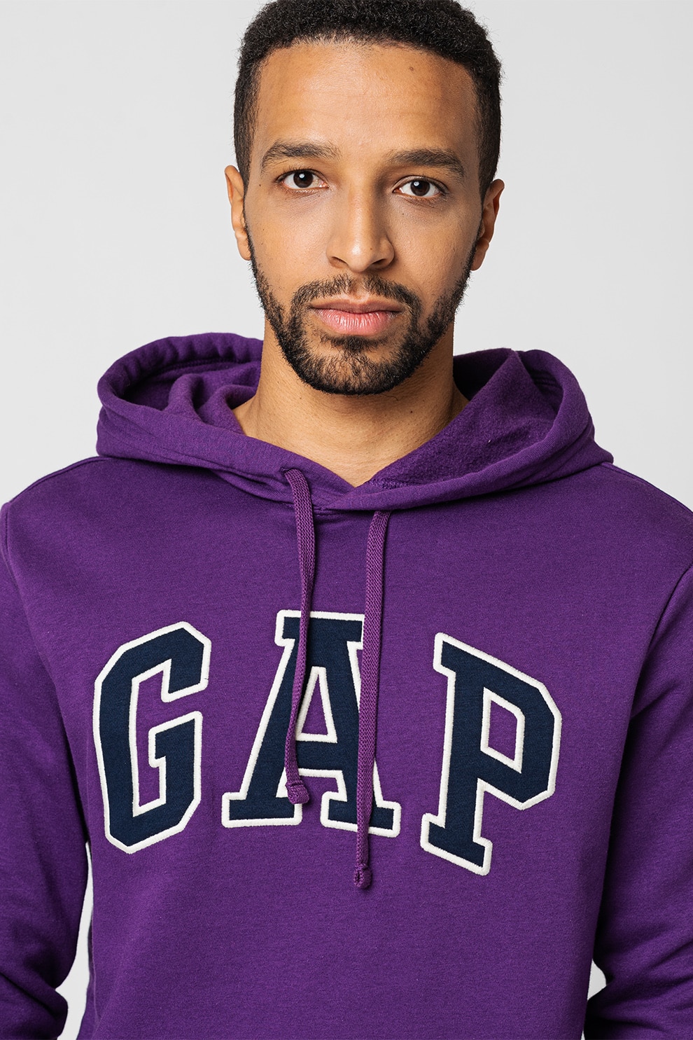 GAP, Худи с джоб кенгуру и лого, Виолетов, XL - eMAG.bg