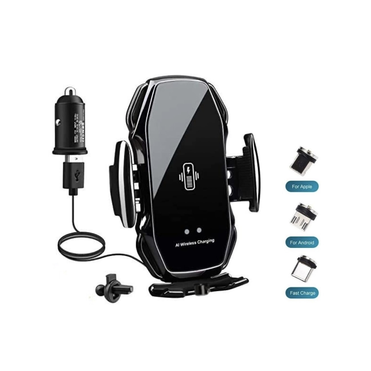 Set Incarcator auto suport Smart wireless Fast Charger 15W, QUANDE ...