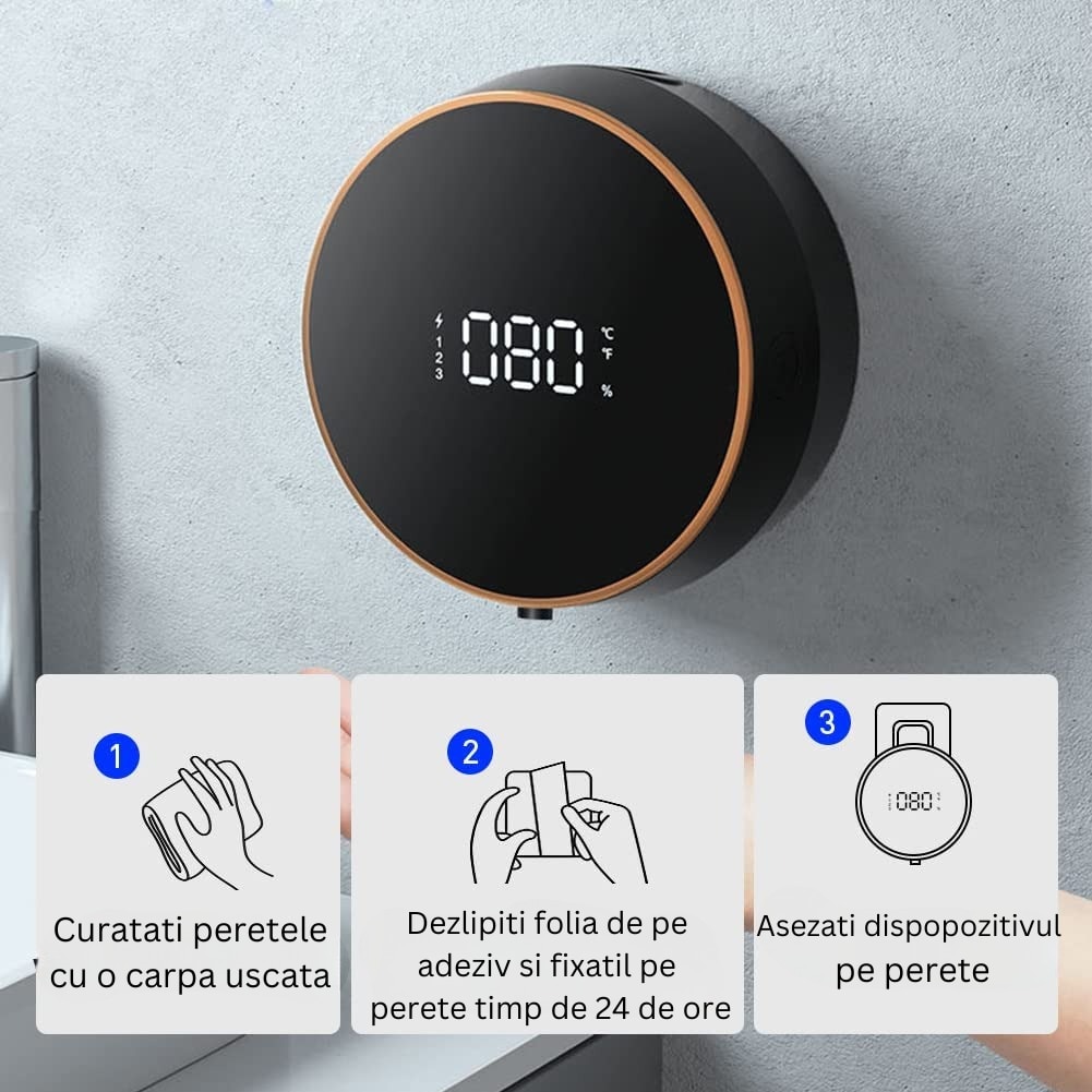 Дозатор за течен сапун С пяна и сензор за движение 300 мл Черен Emag Bg