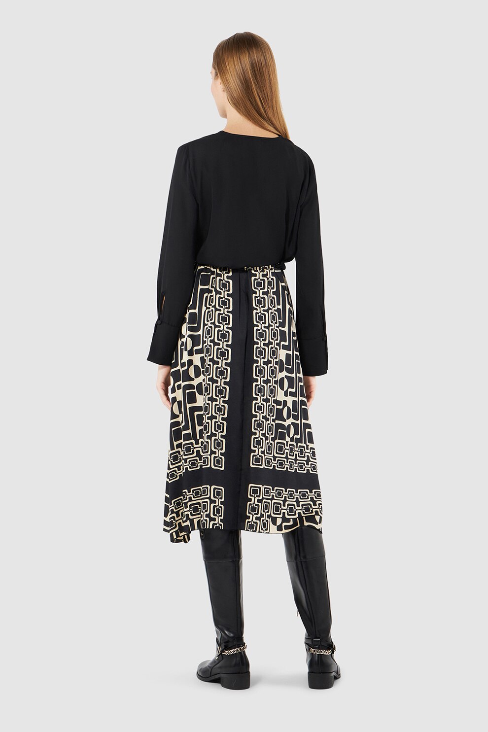 Oltre, Rochie combi midi, Bej, Negru, 48 - eMAG.ro