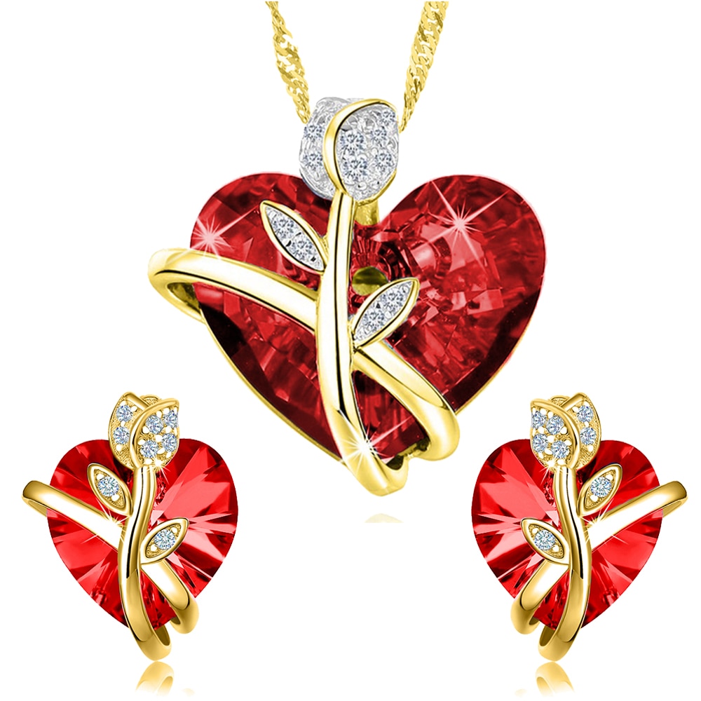 Set colier si cercei dama, Mennica Bydgoska, Model inima, Argint ...