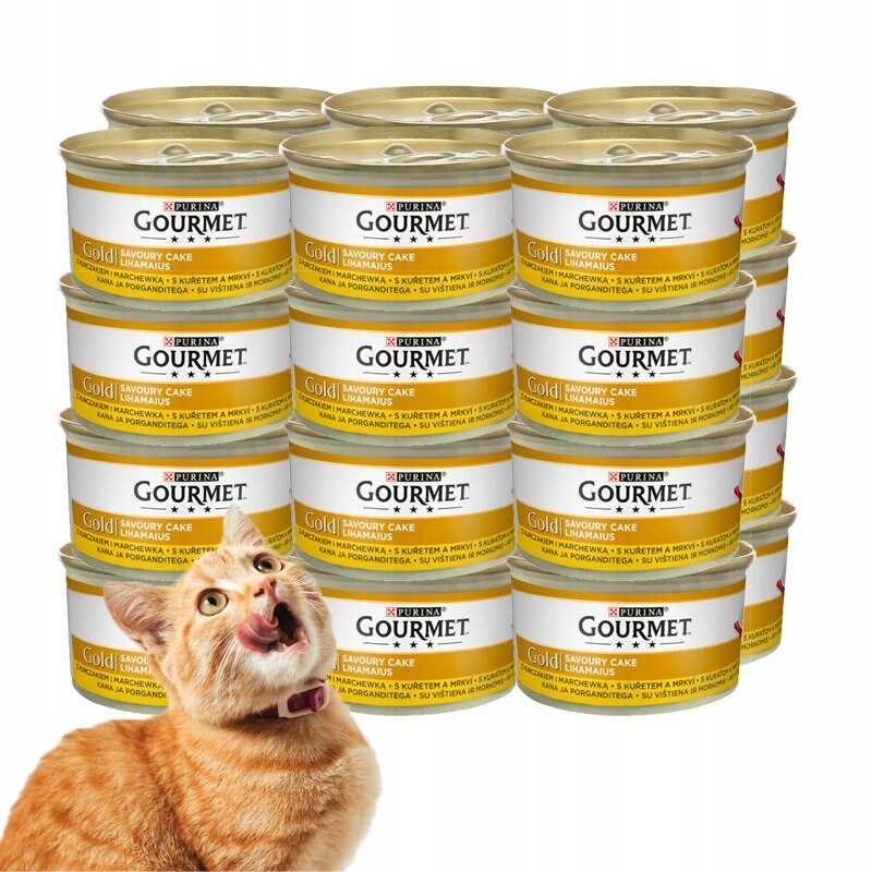 Set 24 conserve pentru pisici, Purina Gourmet, Pui/morcov, 85 g - eMAG.ro