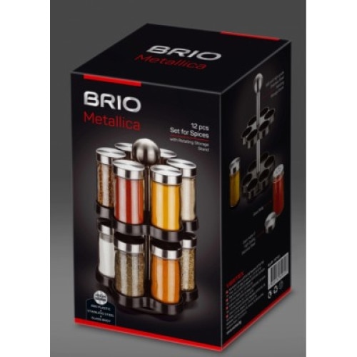 Set condimente cu suport rotativ, 12 bucati - eMAG.ro