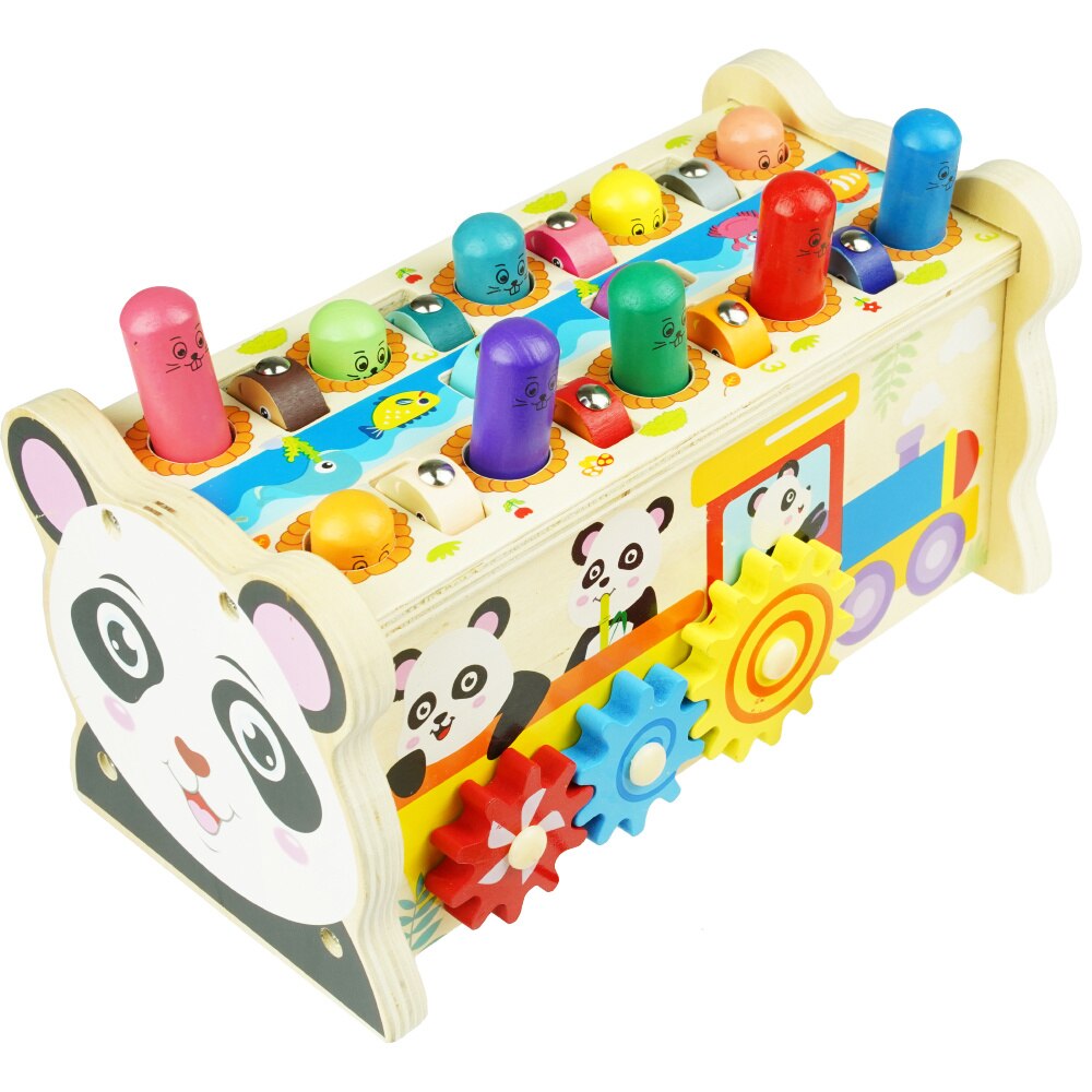 Jucarie lemn multifunctionala si interactiva panda - 4 moduri de joaca ...