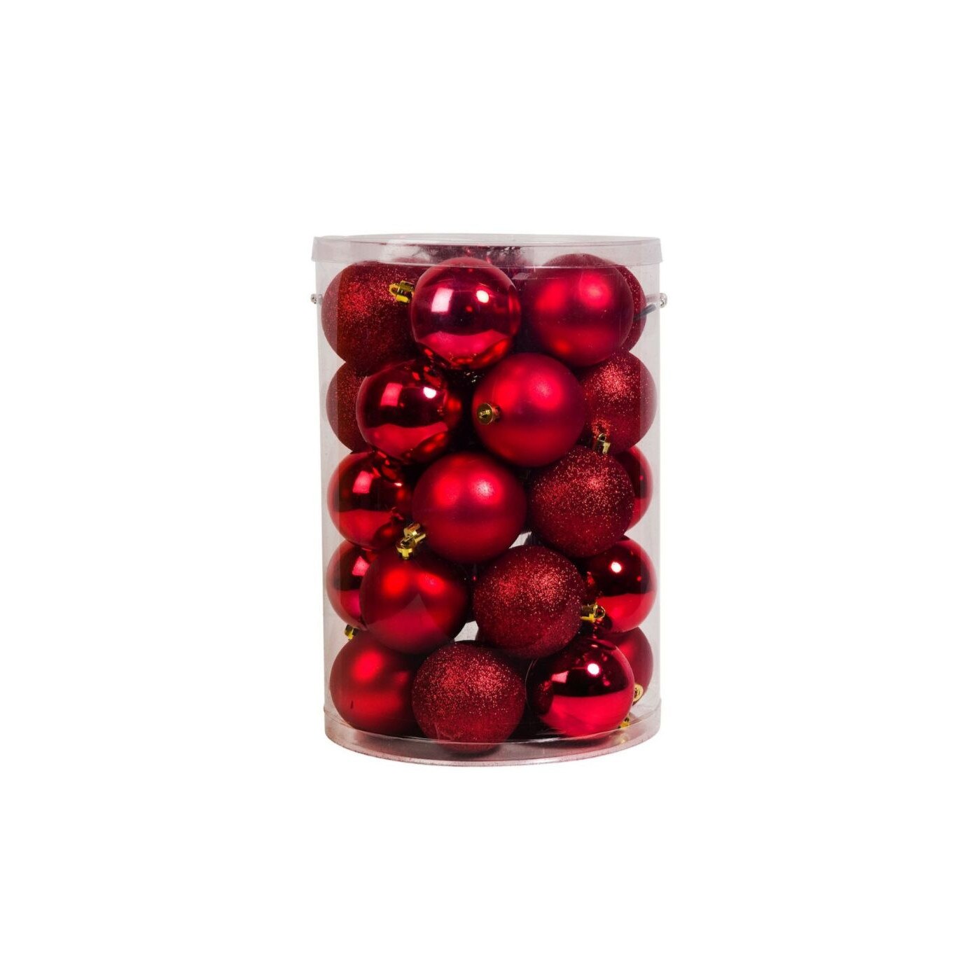 Комплект от 30 червени коледни топки 7 см - eMAG.bg