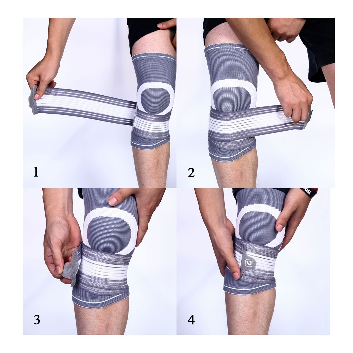 Genunchiera elastica ajustabila cu bretele elastice, orteza pentru ...