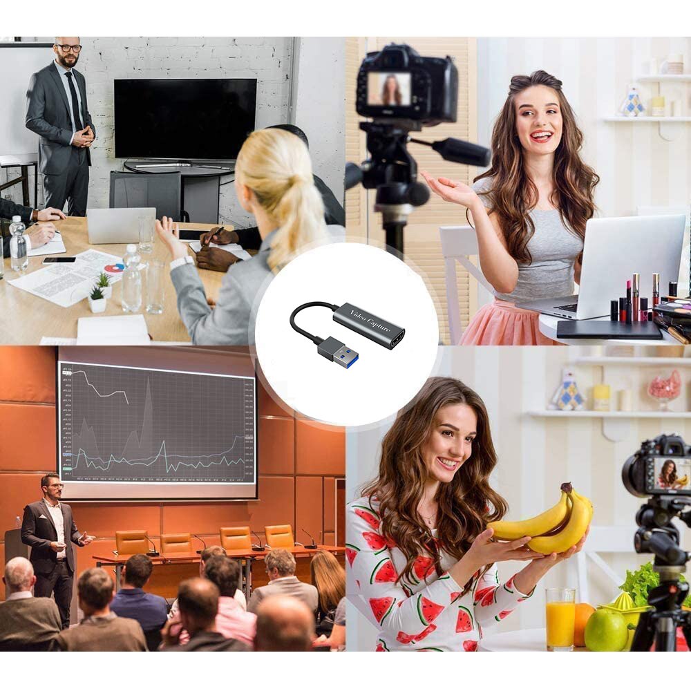 Adaptor video, Vaxiuja, captura video USB/HDMI, 1080p 4kx2k, 0.4A/5VDC ...