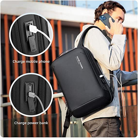 Rucsac multifunctional laptop, 20L, Cablu USB, Sistem antifurt ...
