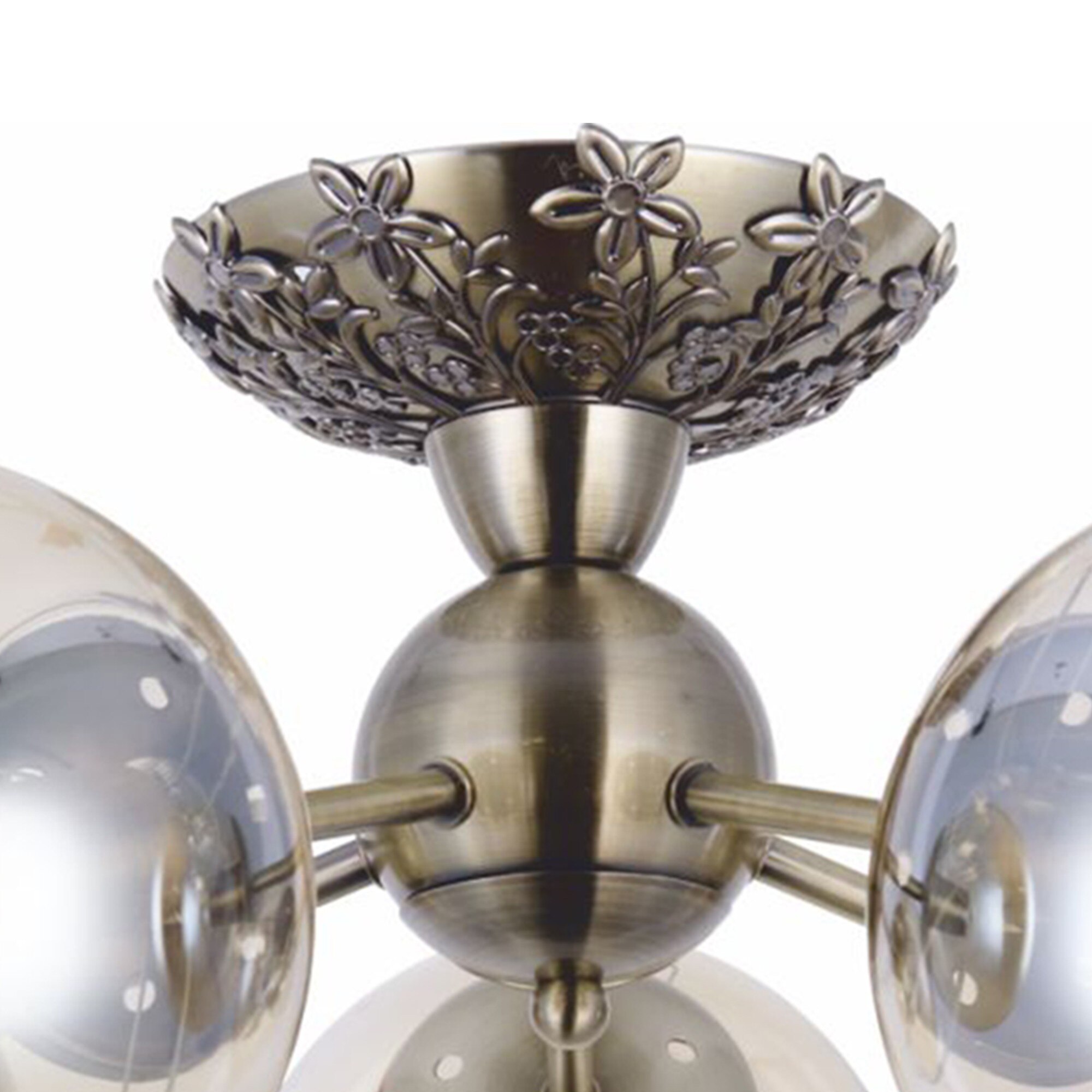 Lustra Vega, 5 x E27, 40 W, bronz/alb transparent - eMAG.ro