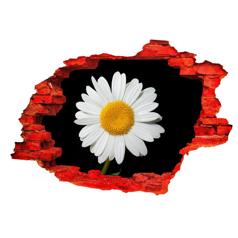 Autocolant decorativ, Gaura in perete, Arbori si flori, Multicolor, 83 ...