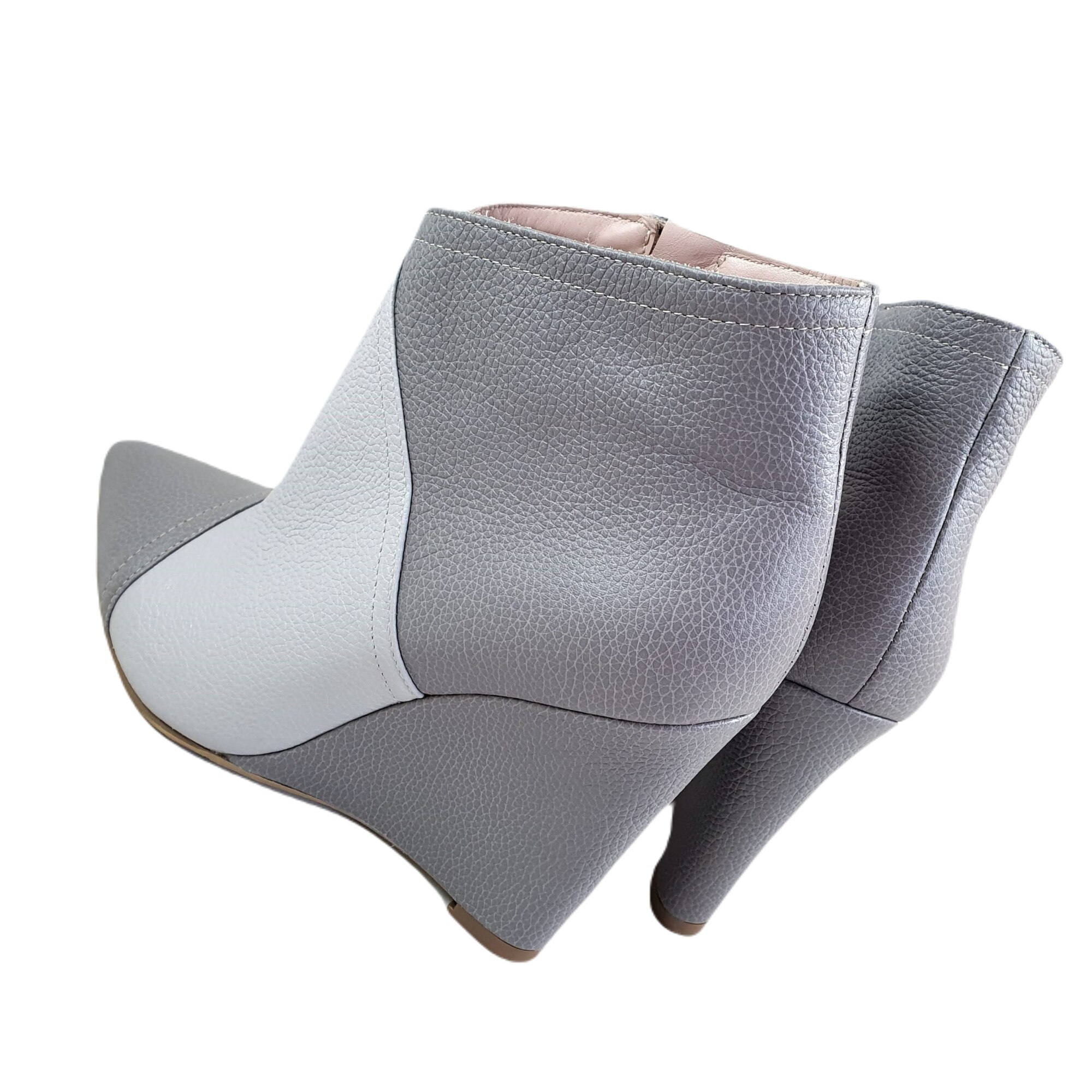 Botine cu platforma, 38, gri piele naturala, Ancolette - eMAG.ro