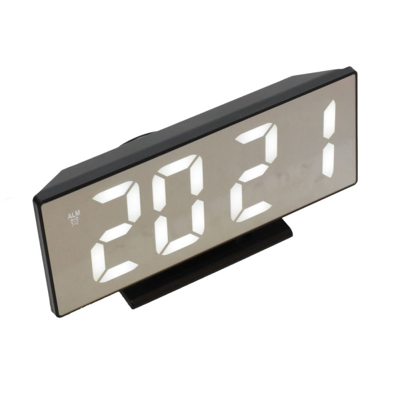 Ceas Electronic de Masa cu Lumina Led Alb, Temperatura, Alarma, 2 ...