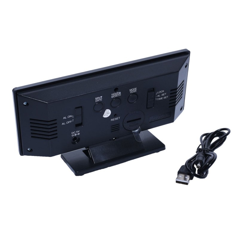 Ceas Electronic de Masa cu Lumina Led Alb, Temperatura, Alarma, 2 ...