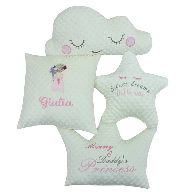 Set 4 pernute Minky, cu personalizare, crem - eMAG.ro
