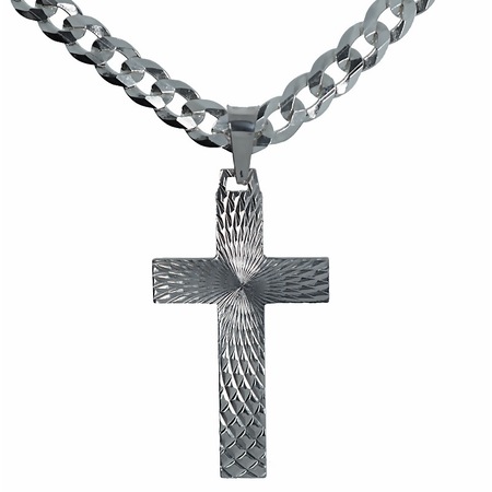 Lant din argint cu cruce 925 latime 5 mm 55 cm - eMAG.ro