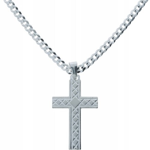 Lant din argint cu cruce 925 latime 3.8 mm 45 cm - eMAG.ro