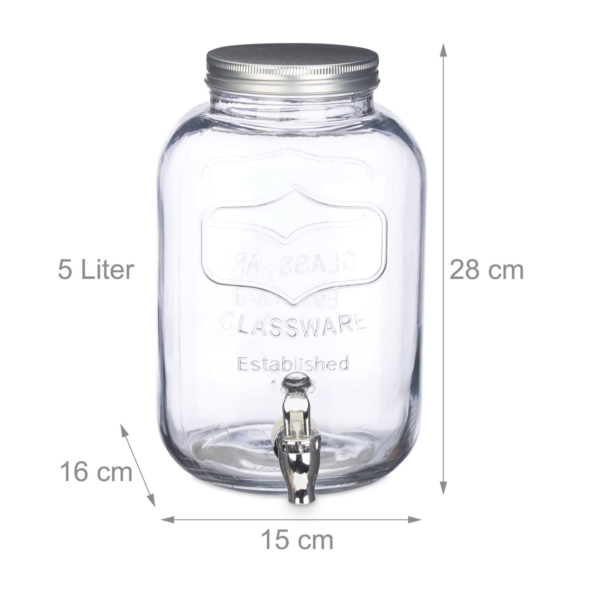 Carafa Relaxdays, pentru limonada, citronada sau socata, cu robinet ...