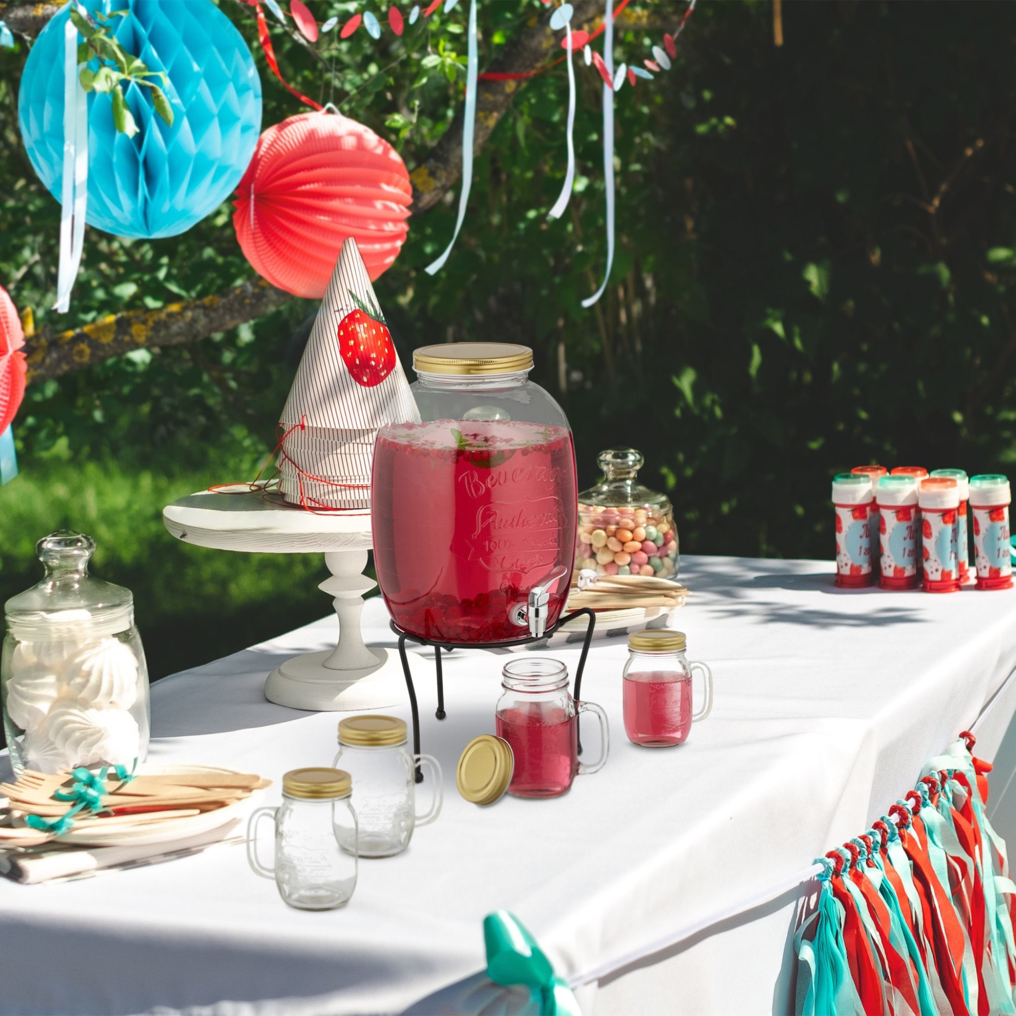 Carafa pentru limonada sau citronada cu 4 pahare tip halba, Relaxdays ...