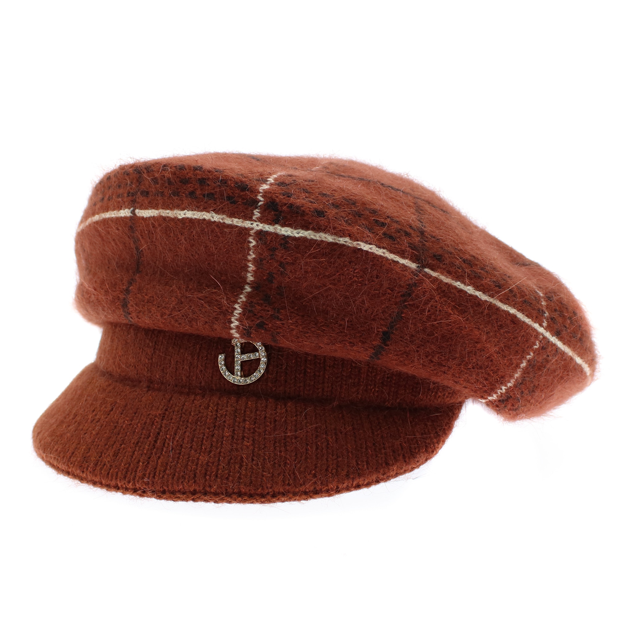 Sapca dama, ButicCochet, angora, one size, model liniar, Caramiziu ...