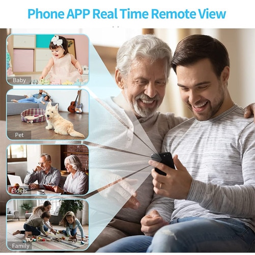 Camera Spion iUni W12, Wi-Fi, Full HD, Senzor de miscare, Alarma, Audio ...