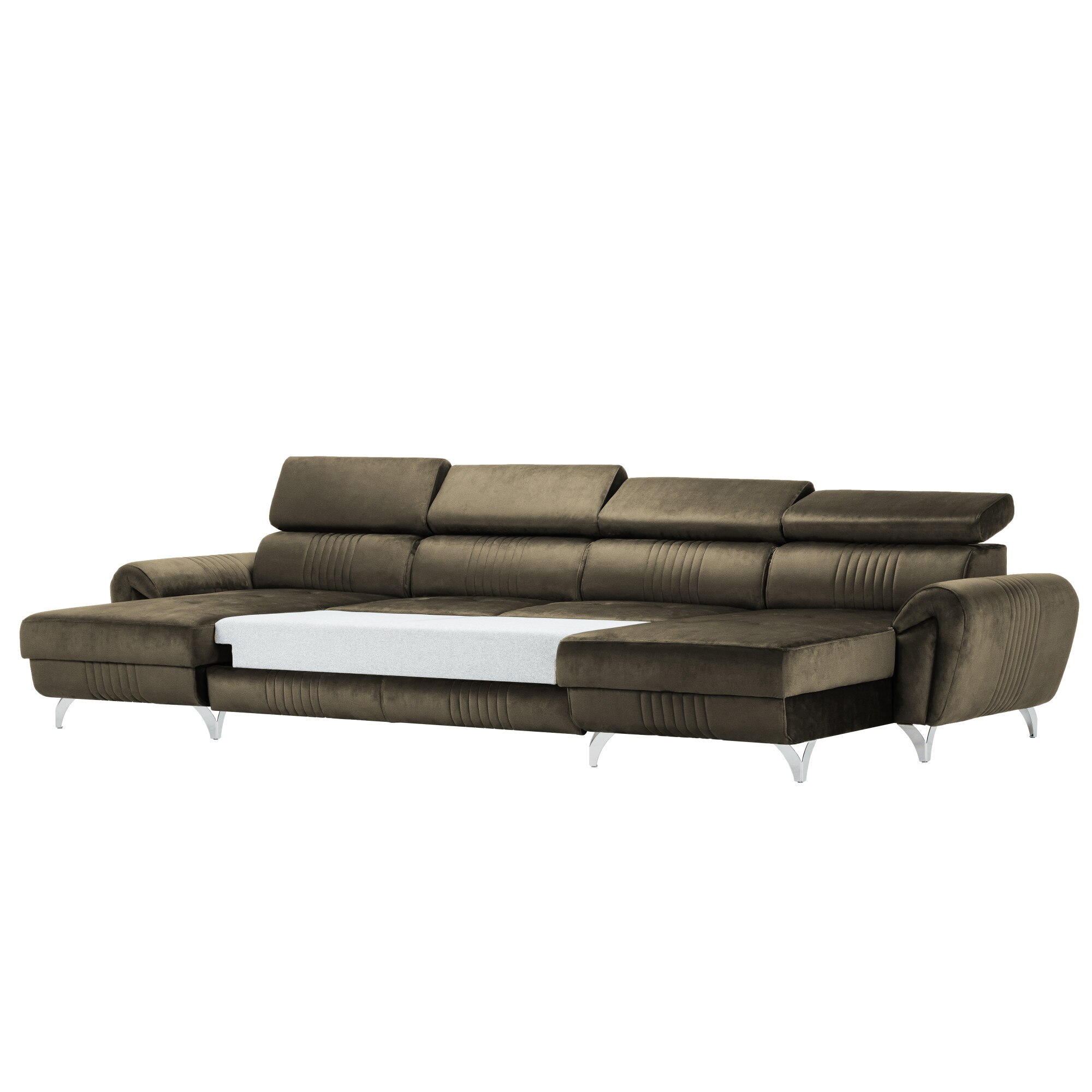 Canapea exclusiva BALTAZAR U Shape maro deschis 360 x 175 x 95 cm - eMAG.ro