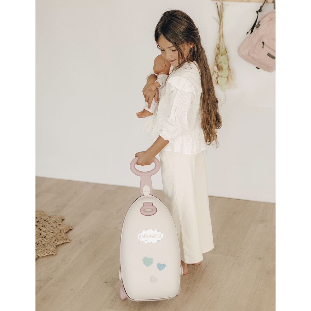 Valiza multifunctionala pentru papusi Smoby Baby Nurse 3 in 1 maro ...