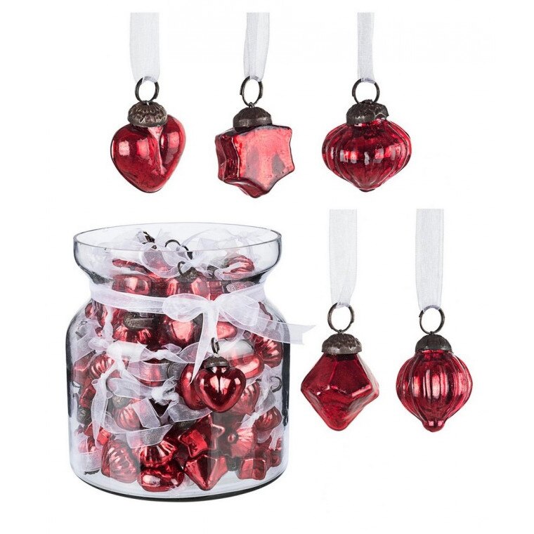 Set 100 ornamente brad rosii 5 cm - eMAG.ro