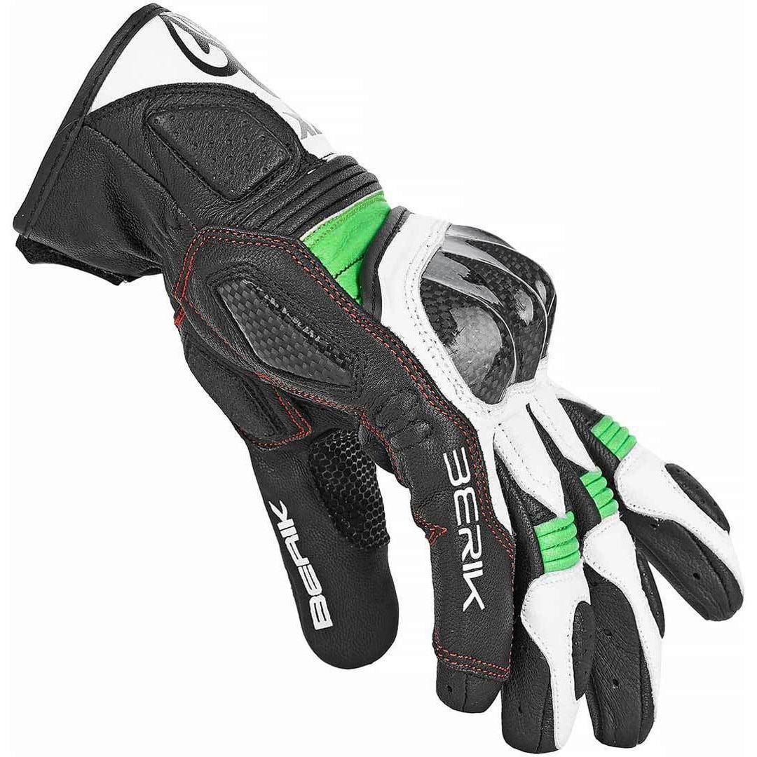 Manusi moto din piele Berik NexG S Negru/Alb/Verde - eMAG.ro