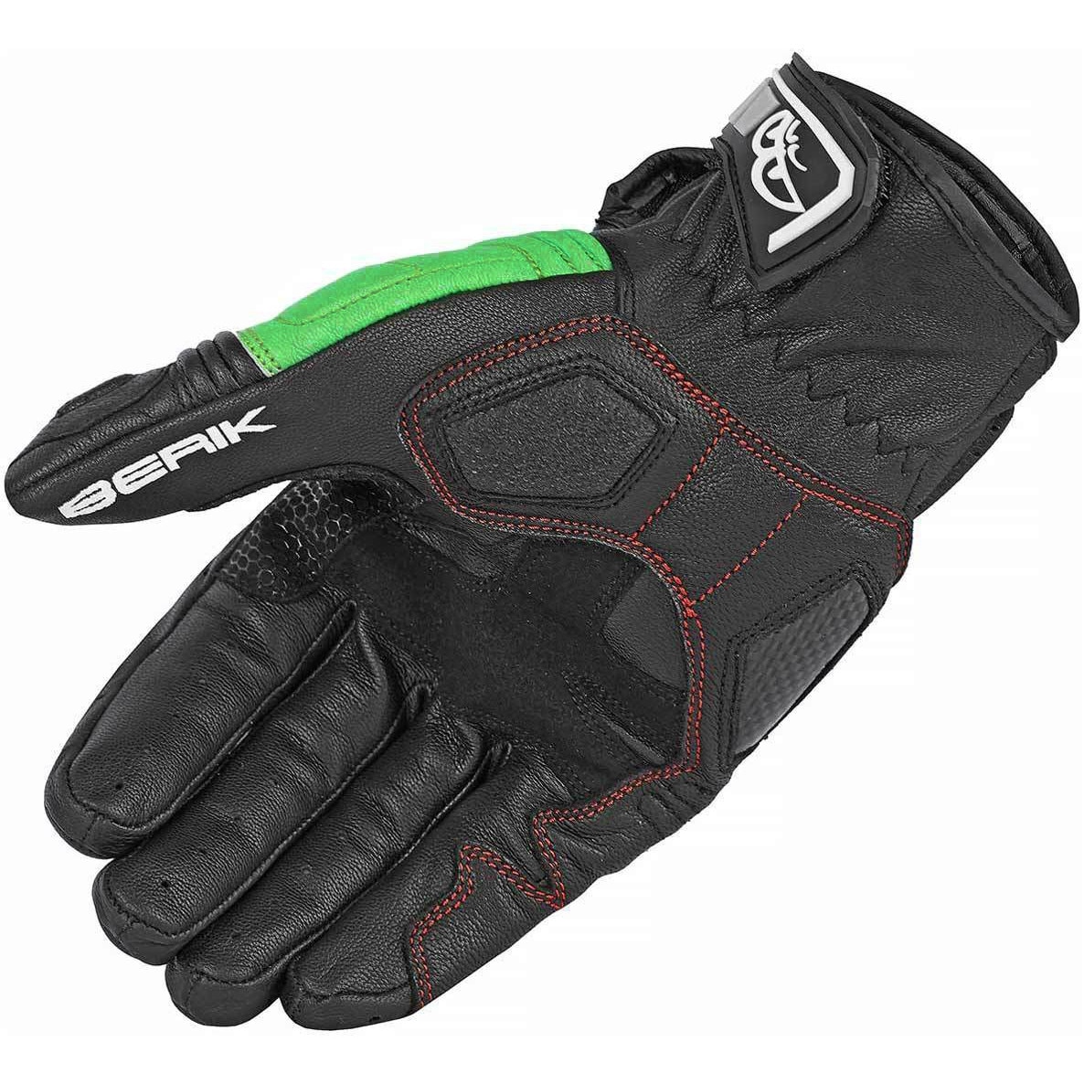 Manusi moto din piele Berik NexG S Negru/Alb/Verde - eMAG.ro
