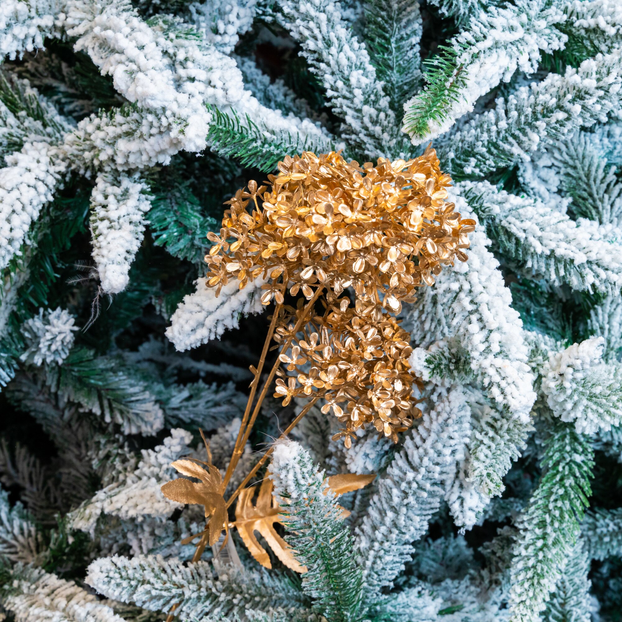 Frunza decorativa pentru brad, culoare auriu, dimensiune 60 cm, HB-1528 ...