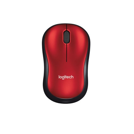 Мишка Logitech M185, Безжична, 3 бутона, Червена - eMAG.bg