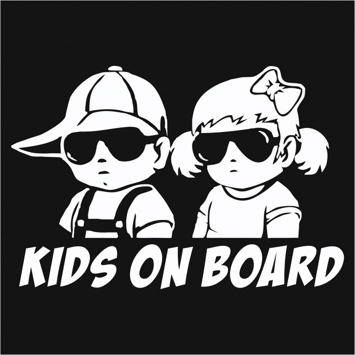 Sticker auto - Kids on board 25X17 Alb - eMAG.ro