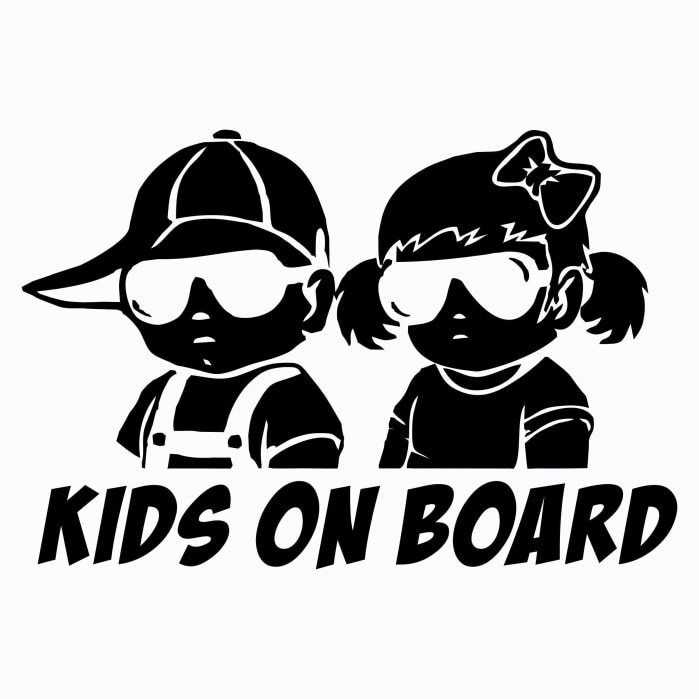 Sticker auto - Kids on board 25X17 Alb - eMAG.ro