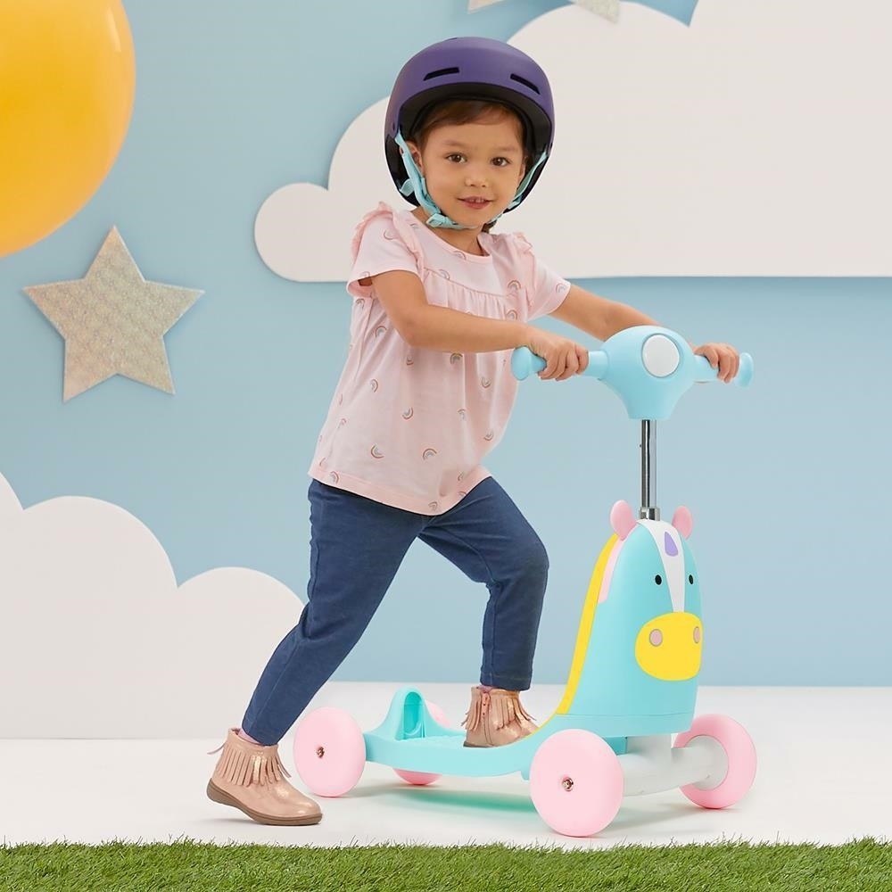 Scooter pentru copii 3in1 Skip Hop, Zoo Unicorn, Multicolor - eMAG.ro