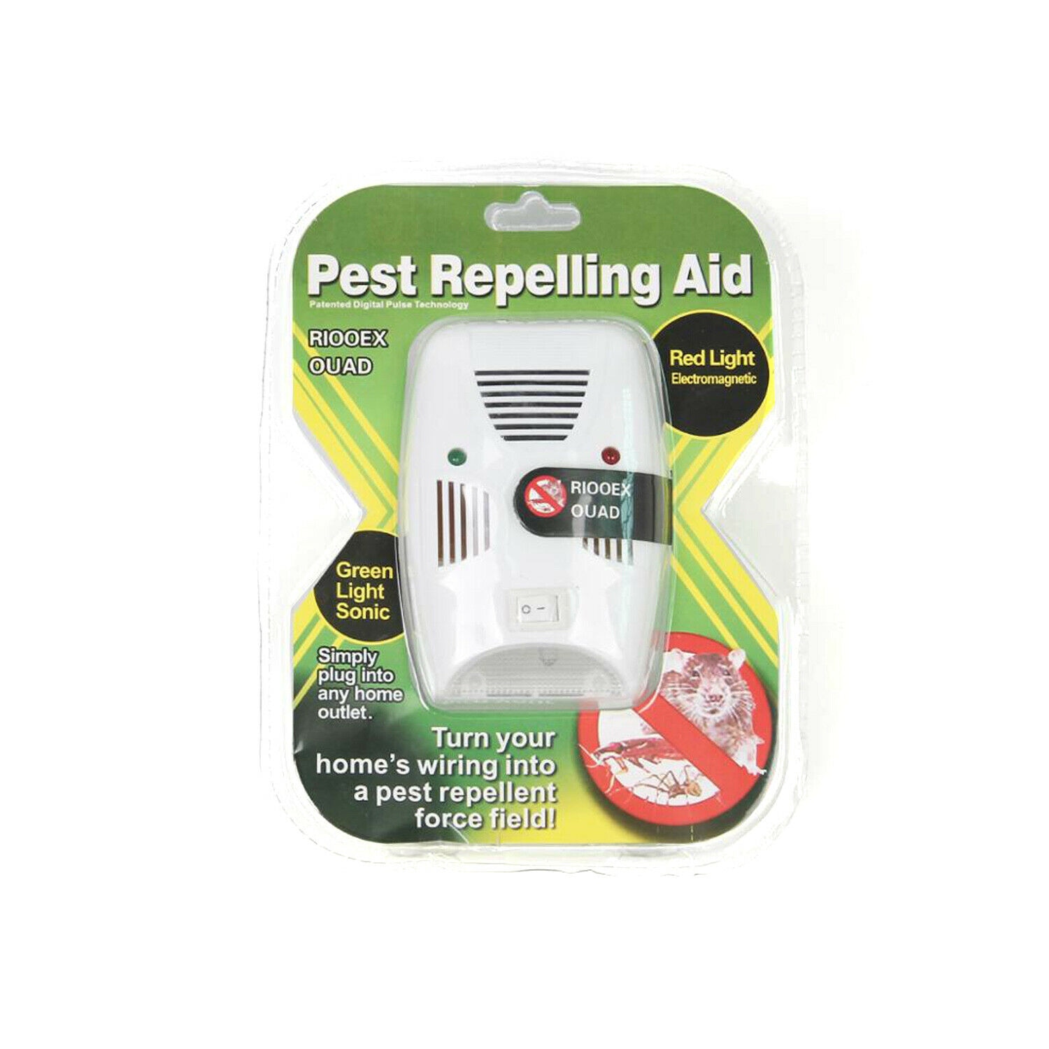 Уред против вредители Riddex Quad, Поддържа площ до 200 кв. м, Нощна ...