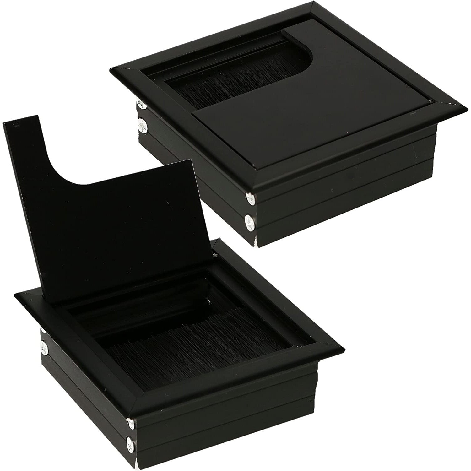 Set 2 suporturi trecere cabluri, Kotarbau, Aluminiu, 80 x 80 mm, Negru ...