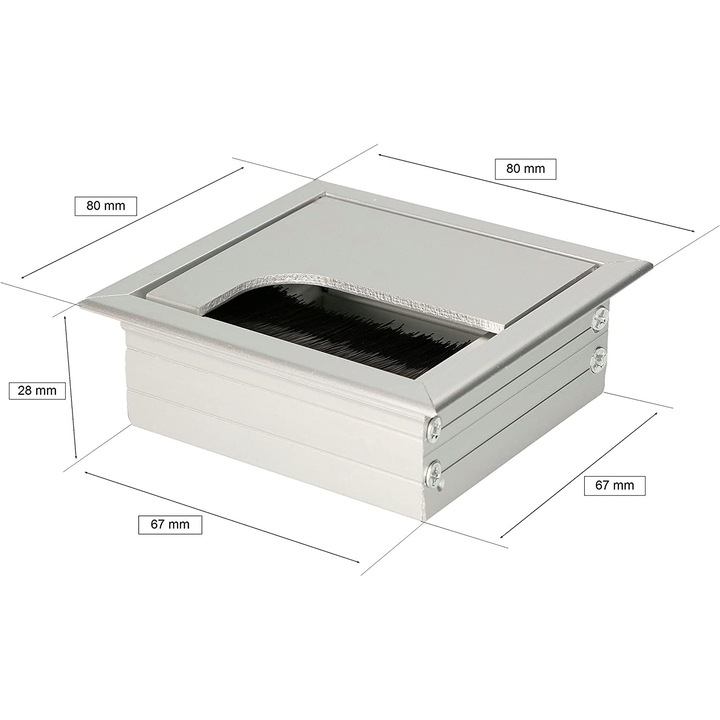 Suport trecere cabluri, Kotarbau, Aluminiu, 80 x 80 mm, Argintiu - eMAG.ro
