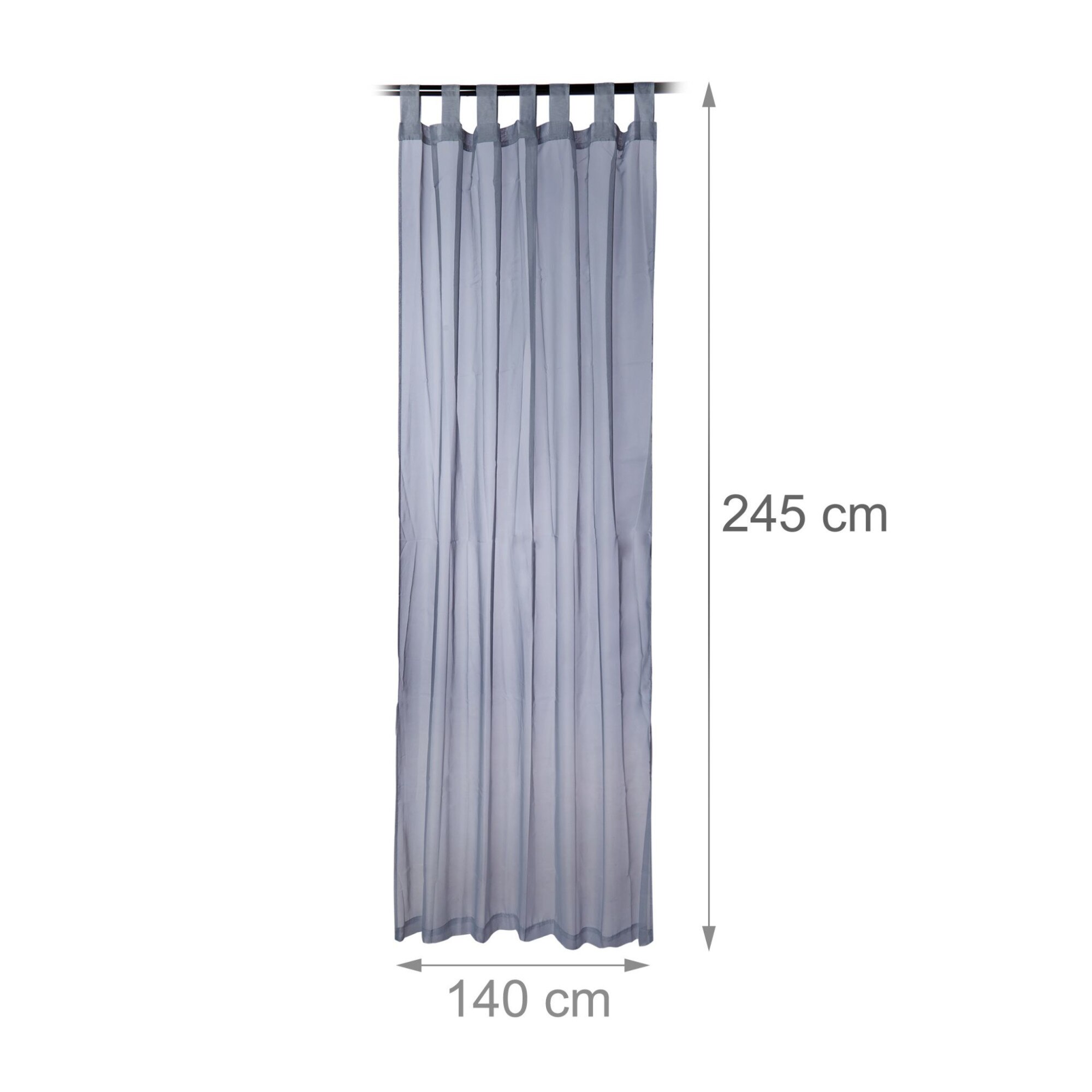 Set 2 draperii Relaxdays, gri, 245 x 140 x 0.1 cm - eMAG.ro