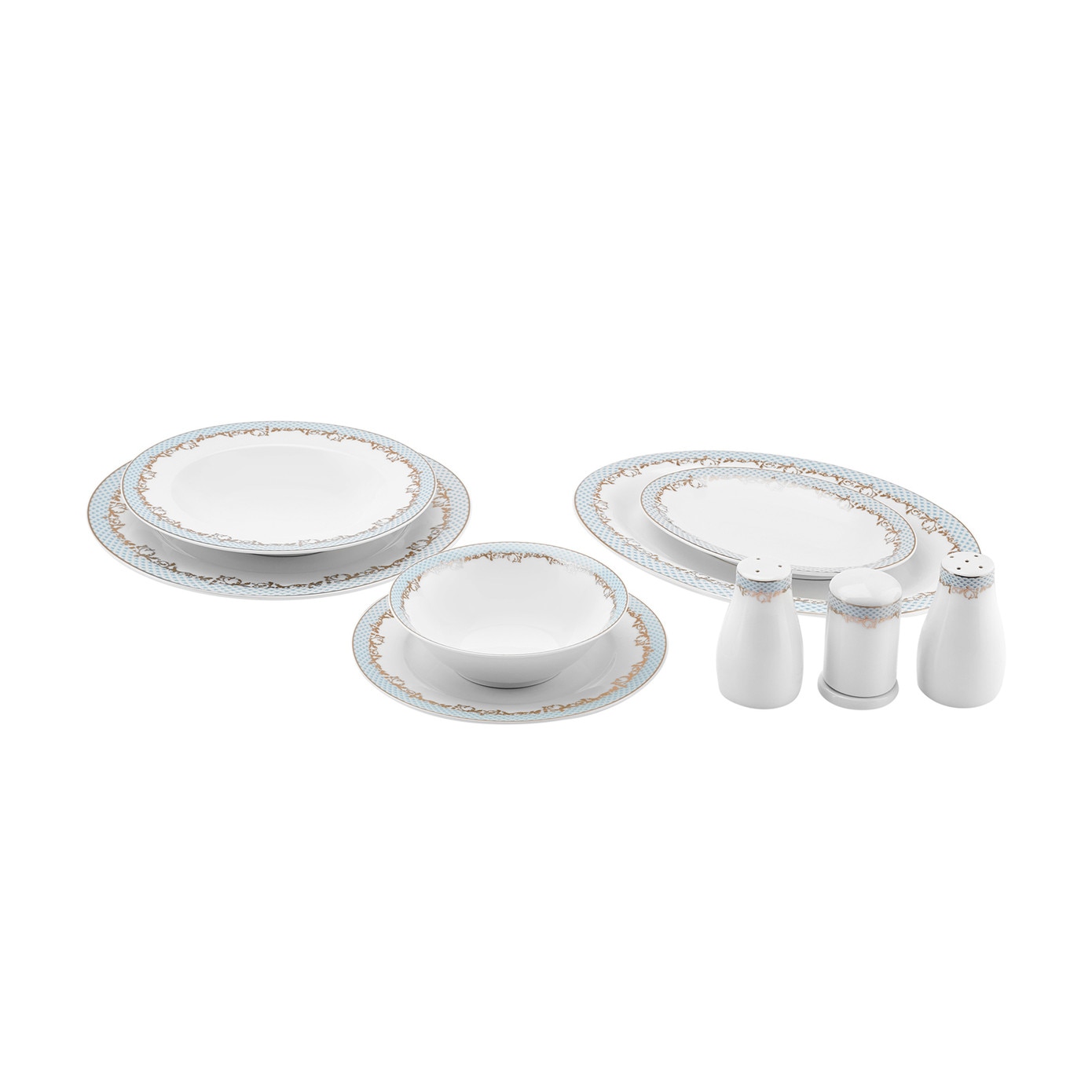 Set de vesela pentru 12 persoane Rocco, Karaca, Portelan Alb, 56 piese ...