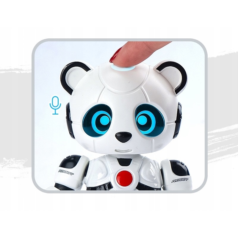 Robot interactiv panda, spune, Jucarie pentru copii, alb/negru - eMAG.ro