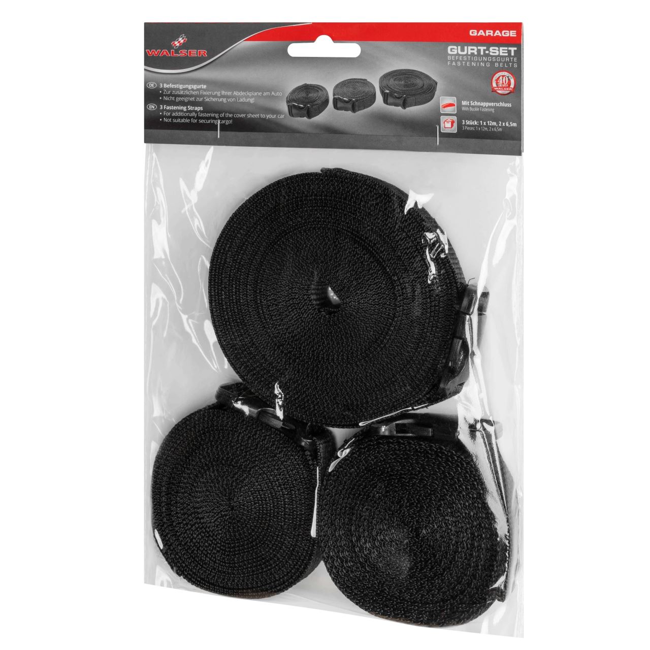 Set 3 curele ancorare prelata auto, Walser, universal, negru - eMAG.ro