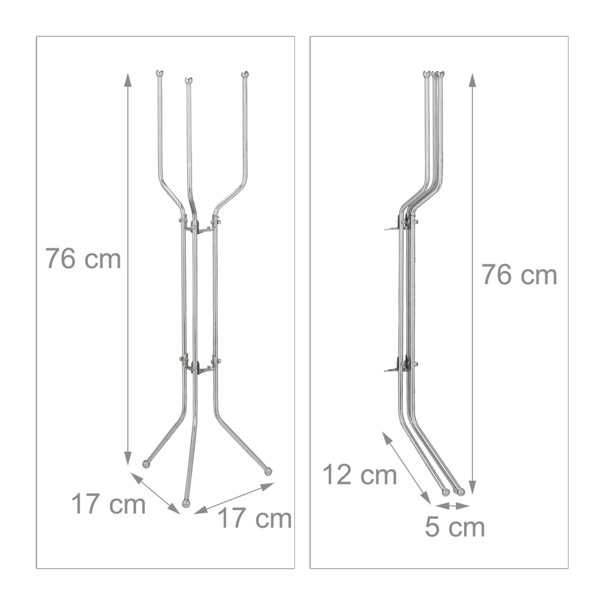 Frapiera cu picior Relaxdays, argintiu, 76 x 17 x 17 cm - eMAG.ro