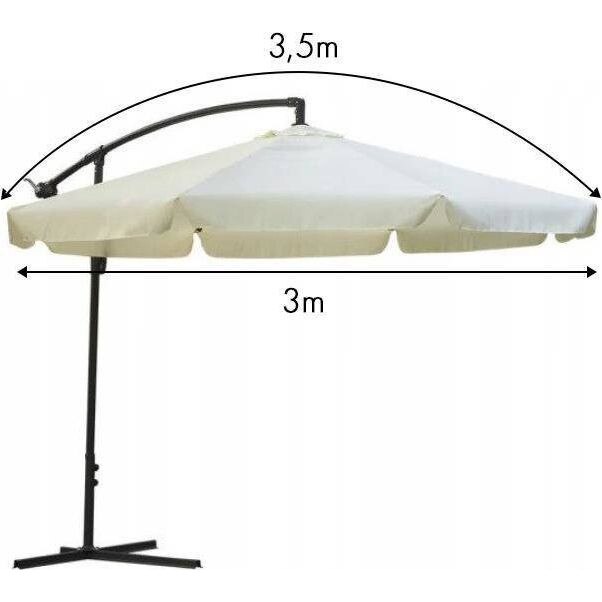 Umbrela de gradina, KiK, 300 cm, Alb - eMAG.ro