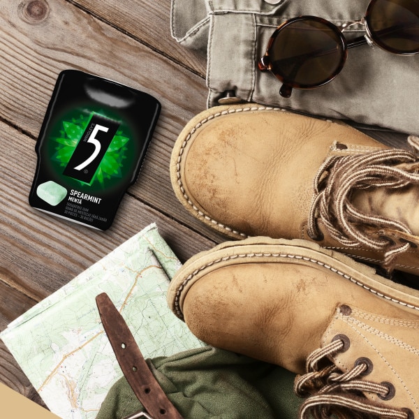 Guma de mestecat fara zahar cu indulcitori si aroma de menta FIVE, 61 ...