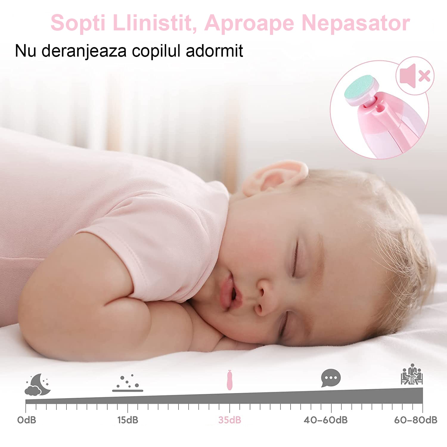 Set ingrijire copii Amtok, 6 capete slefuit Multifunctional, 4 viteze ...